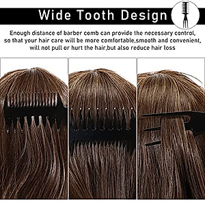 Sieral 4 Pcs Hair Comb Styling Set Double Side Tail Combs with Pick Barber Wide Tooth Comb for Men Women Beard Hairstylist Tools African American Accessories, Black, 4 Styles