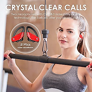 Bluetooth Headphones True Wireless Earbuds with Charging Case IPX10 Waterproof Stereo Sound Earphones Built-in Mic in-Ear Headsets Deep Bass for Sport Running, Fast Pair