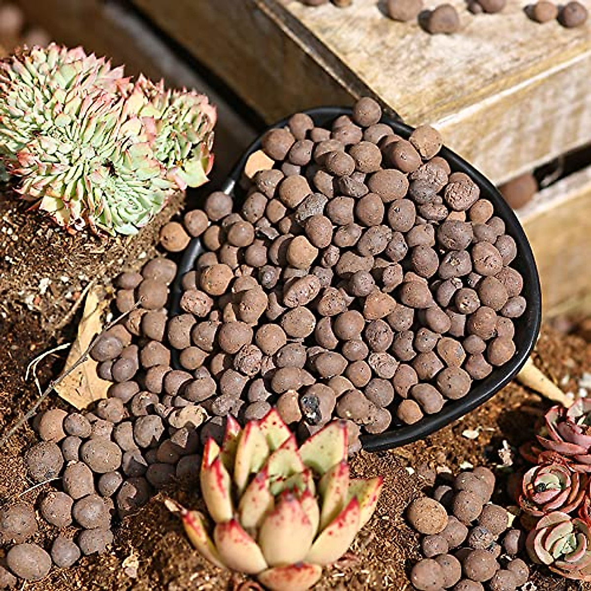 Expanded Clay Pebbles 1 qt, 8mm-14mm Clay Balls for Plants, Organic Plant Grow Media, Porous Stones for Hydroponics, Drainage, Decoration, Aquaponics, and Other Gardening Essentials