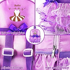 WUHBJJXY PREMIUM 20L FASHIONAL MULTIFUNTIONAL PURPLE KIDS DANCE BAG,KIDS BALLET BACKPACK ,Toddler Dance Bags,LARGE STORAGE CAPACITY
