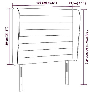 Penau Headboard with Ears Light Gray 40.6"x9.1"x46.5"/50.4" Fabric Modern Comfort for Your Bedroom Enhance Your Sleep Space