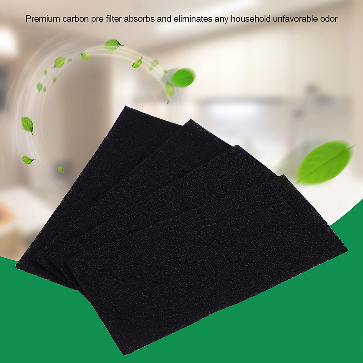 Carbon Filter Sheet, Dust Filter Sheet, Carbon Filter for Air Purifier, Pack of 4 Replacement Carbon Sponge Filter Sheet for Holmes Total Air Purifier