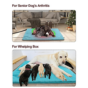 stohot Outdoor Pet Heating Pad for Dog & Cats, Extremely Waterproof Heated Cat Bed with 5 Timers & 6 Temp Adjustable, Pet Heater Warming Blanket for Outside Dog Cat House Whelping Box (36"x24")