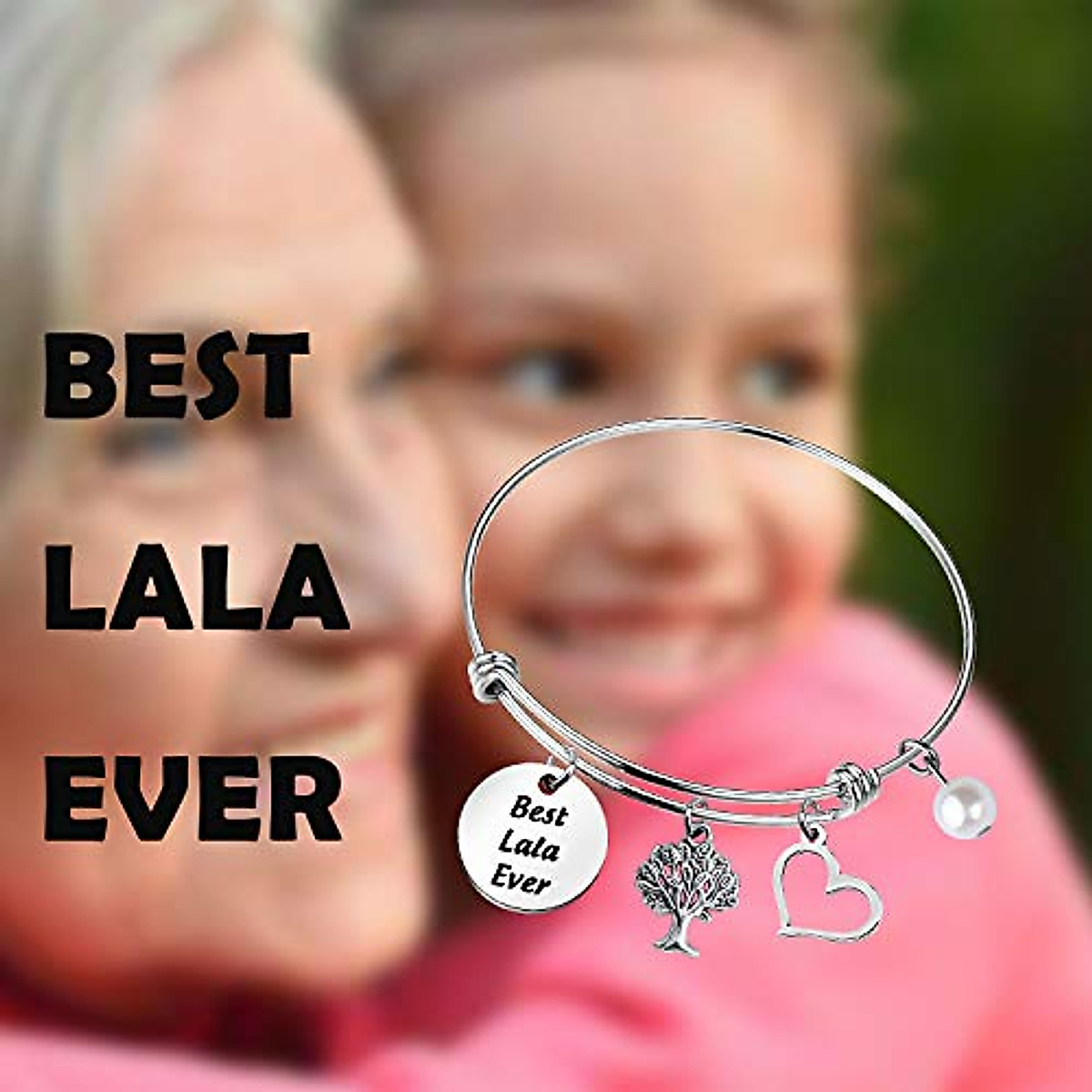 MAOFAED Grandmother Gift Best Lala Ever Lala Mother’s Day Gift For Lala Family Jewelry Birthday Gift For Grandma (best lala ever)