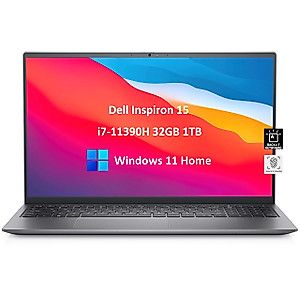 Dell Inspiron 5000 5510 15.6" FHD (Intel 4-Core i7-11390H, 32GB RAM, 1TB PCIe SSD), 1080p Full HD Business Laptop, Webcam, Thunderbolt 4, Fingerprint Reader, Backlit KB, Windows 11 Home (Renewed)