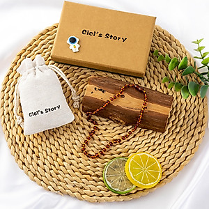 Cici's Story Amber Necklace (Cognac)(11 Inches) - Certified Authentic Baltic Amber