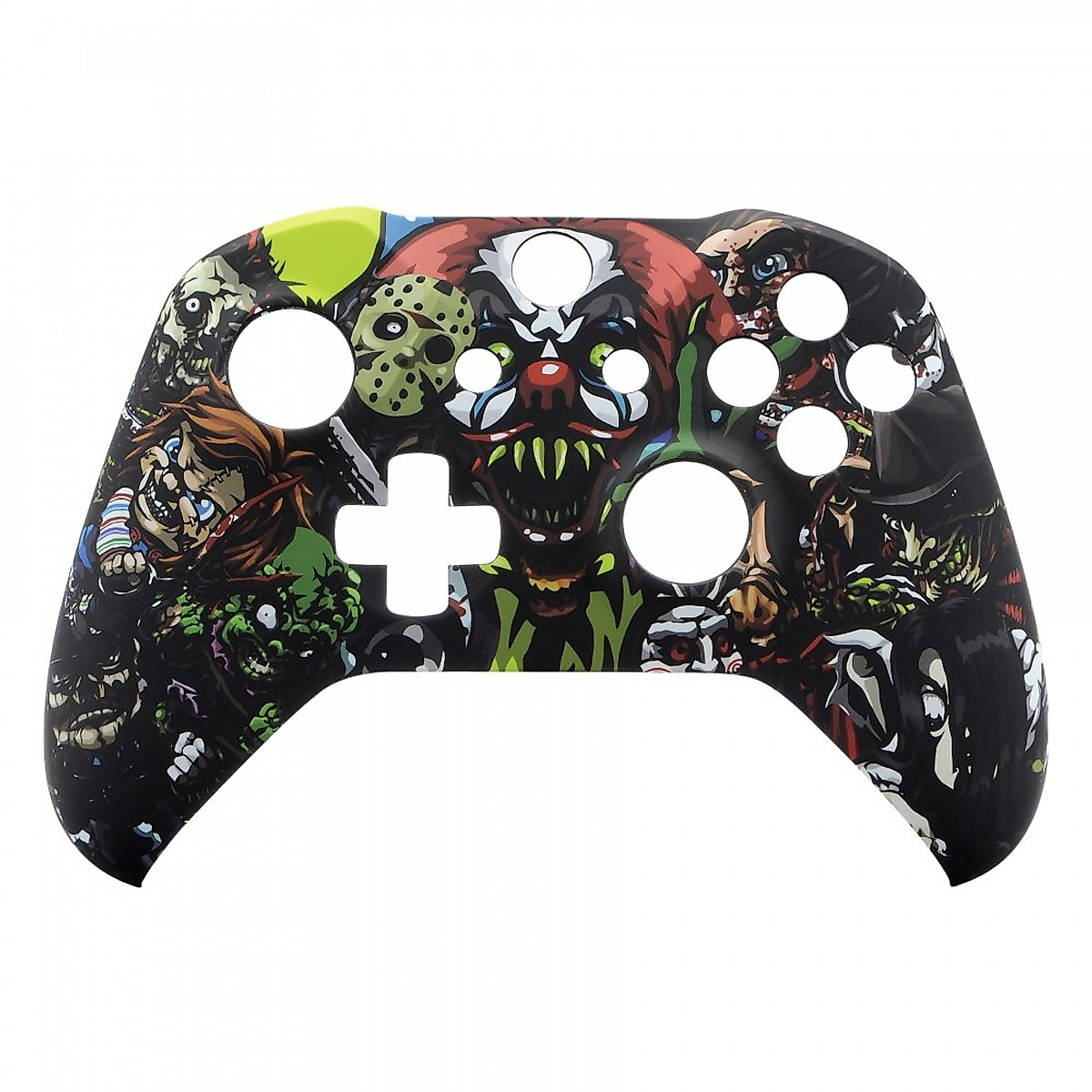 eXtremeRate Soft Touch Scary Party Patterned Faceplate Cover, Front Housing Shell Case Replacement Kit for Xbox One X S Controller - Controller Not Included