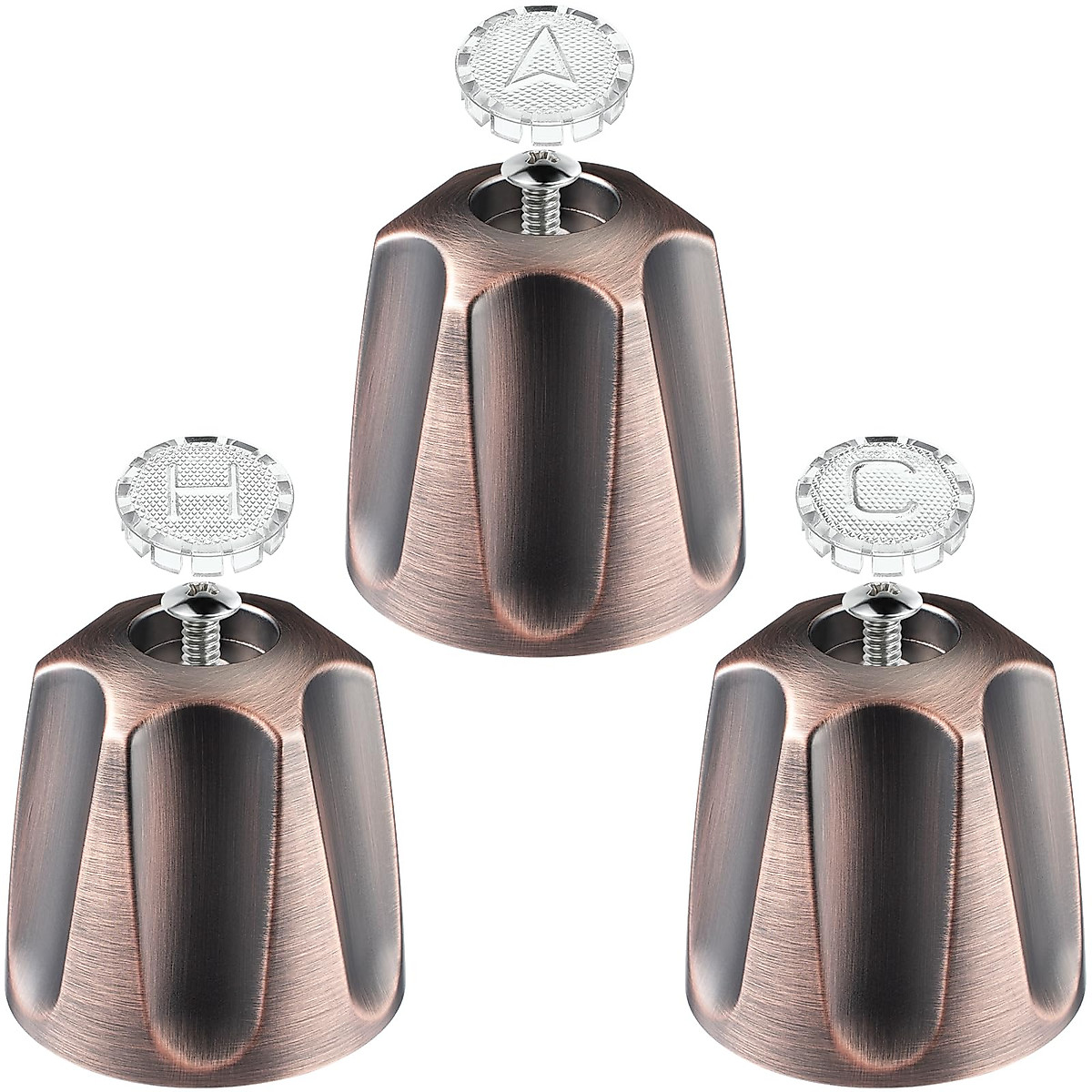 Dreyoo 3 Piece Shower Knob Replacement Compatible with Price/Pfister Verve Tub Shower, Bathtub Faucet Handle Remodel Trim Kit Include 1 Hot 1 Cold 1 Diverter and 3 Screws(Oil Rubbed Bronze)