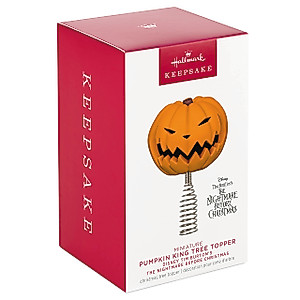 Hallmark Keepsake Mini 4.14" Christmas Tree Topper, Disney Tim Burton's The Nightmare Before Christmas Pumpkin King, Gifts for Disney Fans
