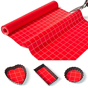 Silicone Baking Mat Roll 16IN*5FT Free Cutting, Non-Slip Pastry Mat, Non-Stick Reusable Air Fryer Liner, Oven Liners, Counter Mat, Freeze Dryer Mat, Easily Cut to Size Fit All Ovens Pans Tins Dishes