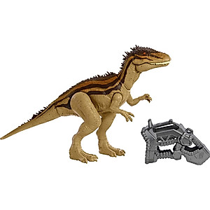 Mattel Jurassic World Mega Destroyers Dinosaur Action Figure, Carcharodontosaurus Brown Dino Toy with Attack Motion & Breakaway Accessory