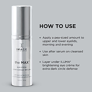 IMAGE Skincare, the MAX Eye Crème, Under Eye Cream to Reduce Appearance of Fine Lines and Puffiness for Brighter Looking Eye Area, 0.5 oz