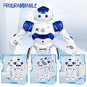 SGILE RC Robot Toy, Gesture Sensing Remote Control Robot for Kids Age 3 4 5 6 7 8 12 Year Old Boys Girls Birthday Gift Present, Blue