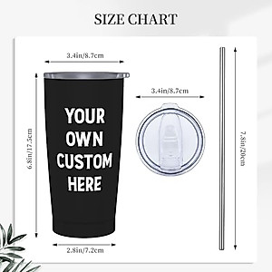 Personalized Coffee Tumbler with Text Custom Tumbler Cups with Straw Custom Stainless Steel Coffee Mug Travel Custom Travel Coffee Mugs