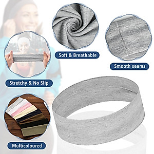 8 Pack Headbands for Women Non Slip Head Bands for Women's Hair, Fashion Workout Thick Stretchy Sweat Hair Bands Soft Fabric Sport Hair Warp for Yoga Running