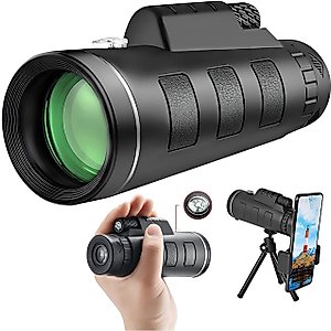 New 2023 Monocular Telescope for Smartphone，High Power Monocular with Smartphone Adapter and Sturdy Tripod， BAK4 Prism Monocular for Boating/Yachting/Sports/Bird Watching/Auto Racing/Hunting/Trevel