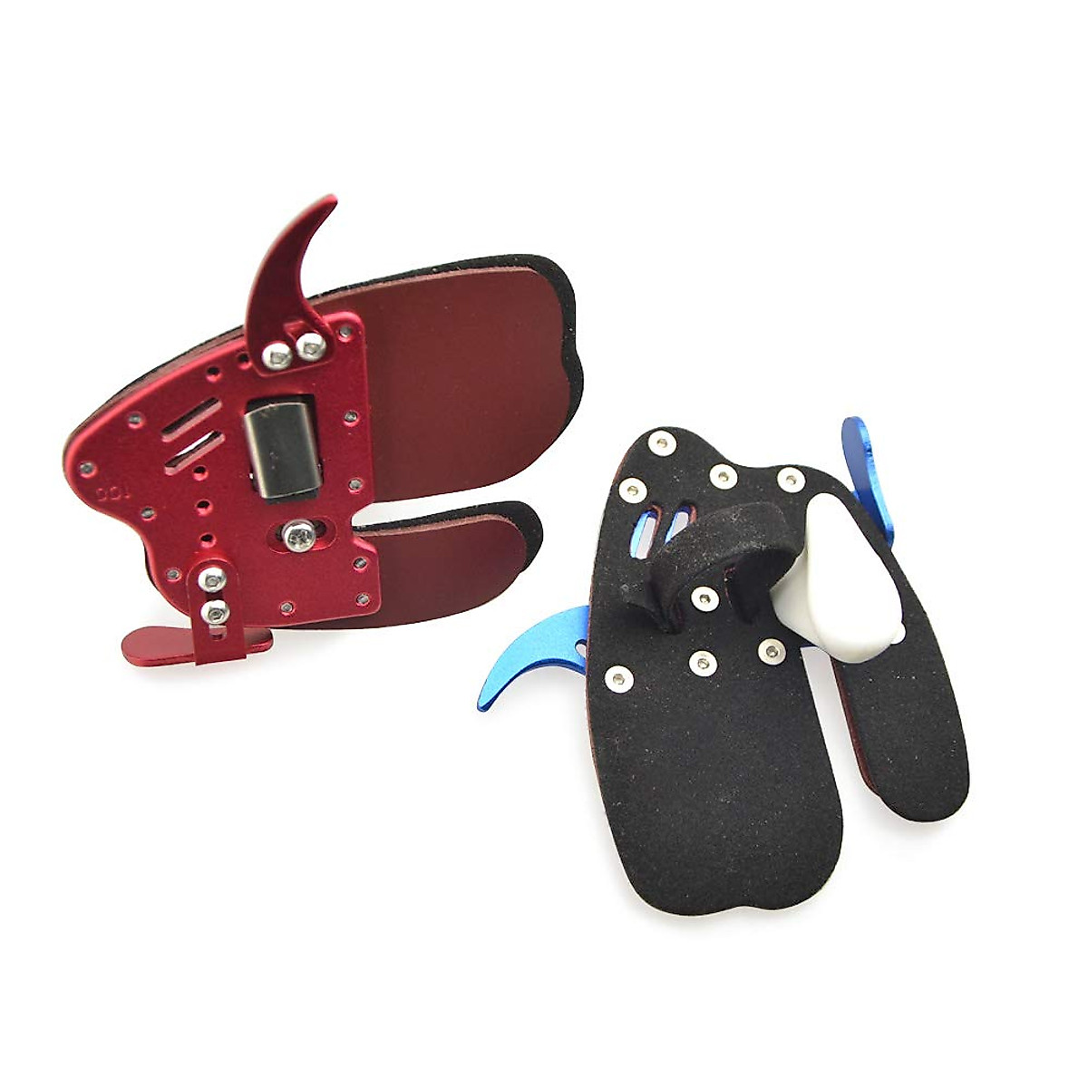 SHARROW Archery Finger Tab Guard Finger Saver Protect Guard Leather Protector Gloves Adjustable for Bow Hunting Left Hand Right Hand (red, Right Hand)