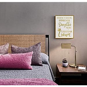 Room Decor for Teen Girls | Whenever You Feel Overwhelmed.Remember Whose Daughter You Are & Straighten Your Crown | Teen Girl Room Decor | Bedroom Decor for Teen Girls-8x10 UNFRAMED Gold Foil Poster