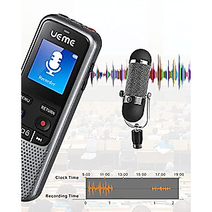Digital Voice Recorder with Bluetooth Playback, Small Lightweight Dictaphone with Storage Bag, Warm Voice Sound for Notes, Dictation, Interviews, Meetings and Lectures, MP3 Playback, 16GB