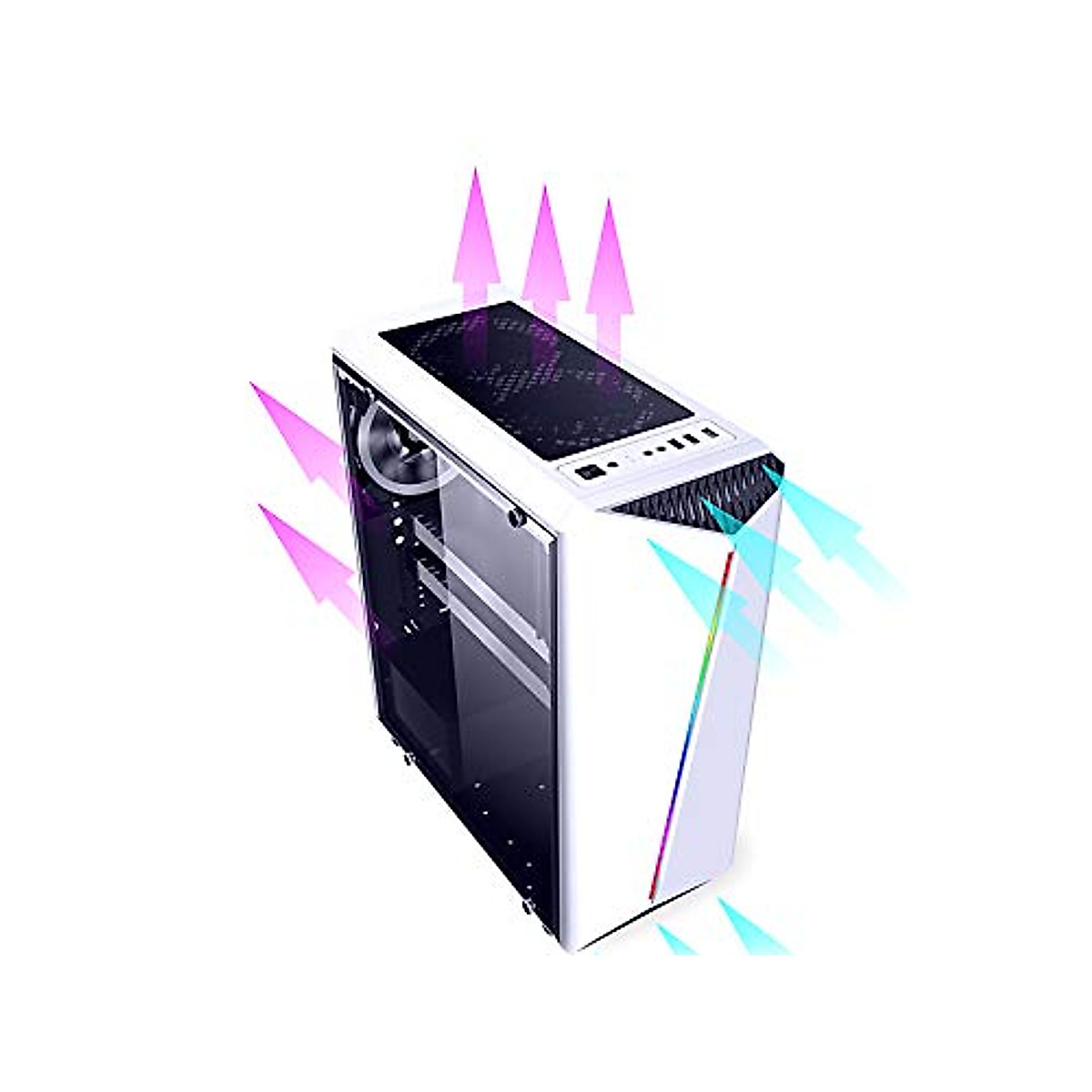 Bgears b-Vigor RGB Mid Tower with Front RGB Light and Side Tempered Glass (Fan Sold Separately))