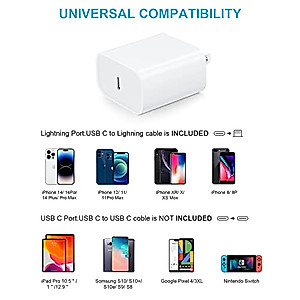 【Apple MFi Certified】 iPhone 14 13 12 11 Fast Charger 10FT Long Fast Charging Cable with 20W USB C Charger Block for iPhone 14/14 Pro/14 Pro Max/14 Plus/13/12/11/Pro/Pro Max/Mini/Xs Max/XR/X, iPad