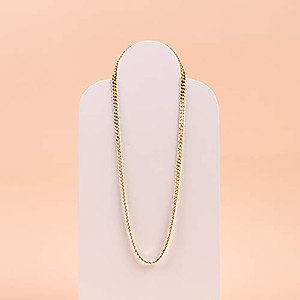PAVOI Paperclip Box Sphere Bead Snake and Figaro Chain Adjustable Necklace (Curb, 14K Yellow Gold Plated)