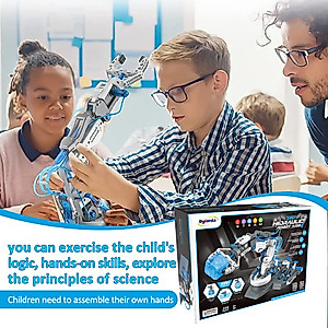 Stem Toys, Hydrobot Arm Kit, Robotic Arm, Engineering Kit, Robot Kit, Science Kits for Kids, Stem Projects for Kids Ages 8-12 (Blue)