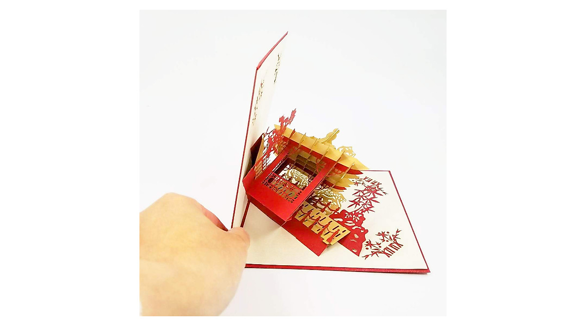 Asian Pavilion Pop Up Card - Perfect for Any Occasion