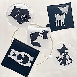 Vlokup Montessori Mobile, Black and White Woodland Baby Crib Mobile, Neutral Nursery Mobile Decoration for Pack N Play, for Baby Boy & Girl