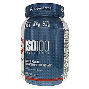 Dymatize ISO 100 Hydrolyzed Whey Protein Isolate - Strawberry- 1.6 lbs