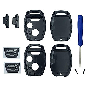 Key Fob Shell Case Fit for Keyless Entry Remote Car Key Housing Replacement with Free Screwdriver (Casing Only Without Blade) (2pcs)