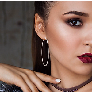 Savlano 925 Sterling silver Round Hoop Earrings for Women Comes in 30MM-65MM (65)