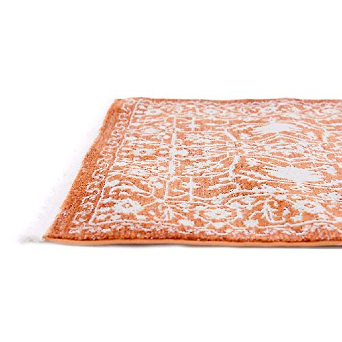 Unique Loom Traditional Classic Intricate Design with Distressed Vintage Detail, Area Rug, 2' 7 x 10' 0 Runner, Terracotta/Ivory