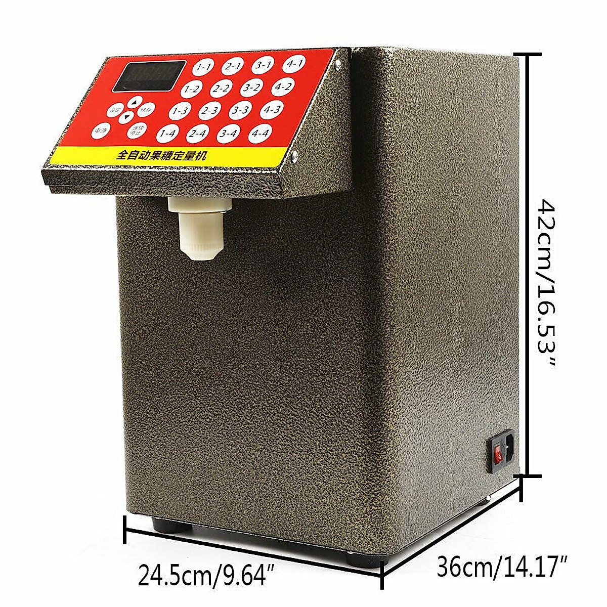 DENESTUS Automatic Fructose Dispenser Syrup Dispenser 8000CC Bubble Tea Fructose Quantitative Machine Stainless Steel Barrel 220V