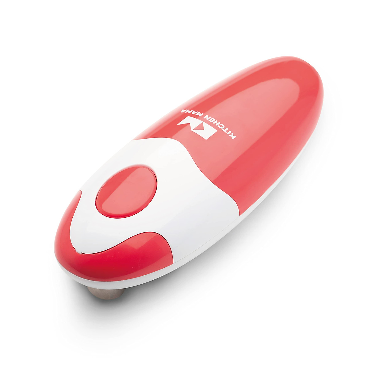 Kitchen Mama Electric Can Opener: Open Your Cans with A Simple Push of Button - Smooth Edge, Food-Safe and Battery Operated Handheld Can Opener(Red)
