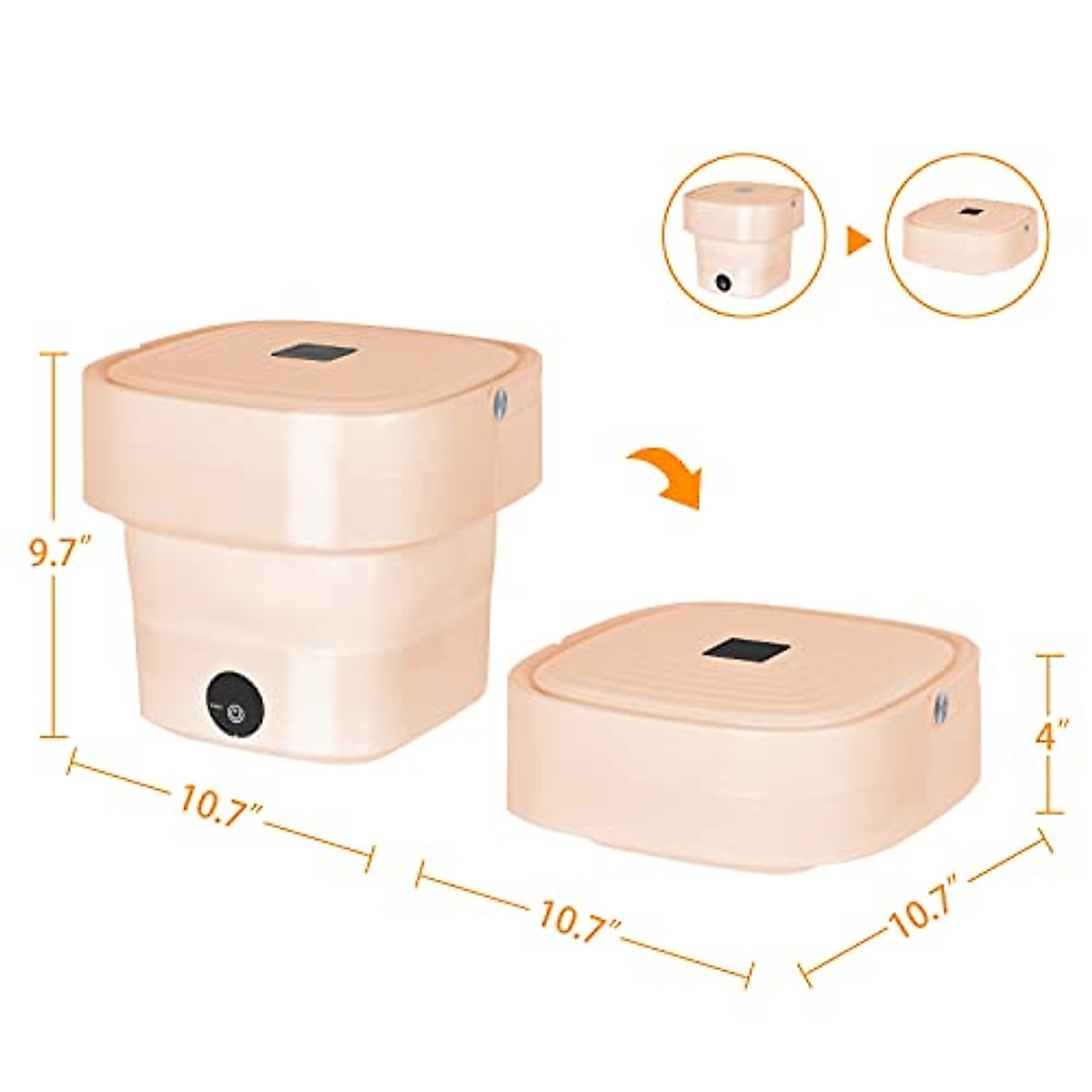 Mini Washing Machine | Foldable Mini Washer for Washing Baby Clothes, Underwear, Socks | Portable for Travel, 100V-240V