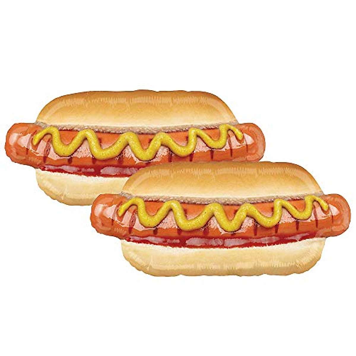 Set of 2 Hot Dog Jumbo 34" Foil Summer Picnic BBQ Party Balloons