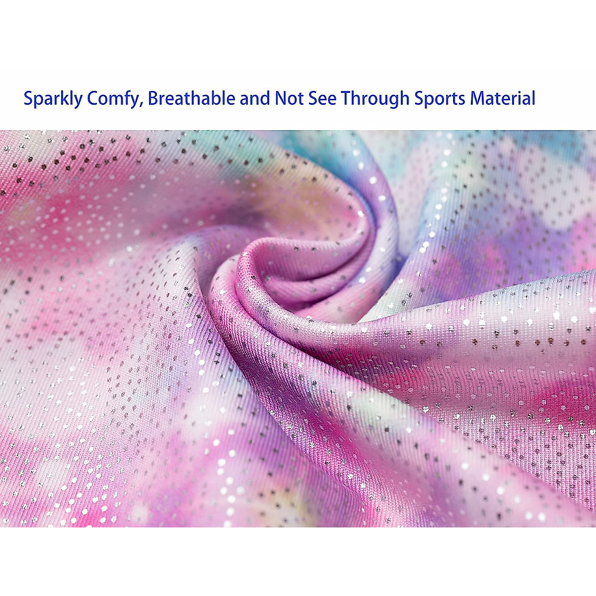 Domusgo Leotards for Girls Gymnastics Size 7-8 Years Old Shiny Rainbow Loves Outift Sparkle Cute One-Piece Nenon Love Heart Leo for Kids Gym Exercises