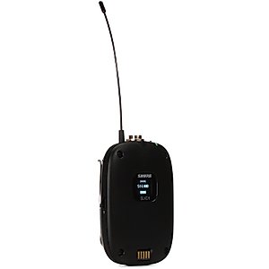 Shure SLXD1 Digital Wireless Bodypack Transmitter with On/Off Switch, Adjustable Gain Control and TQG Connector, for use with SLX-D Wireless Systems - Receiver Sold Separately (H55 Band)