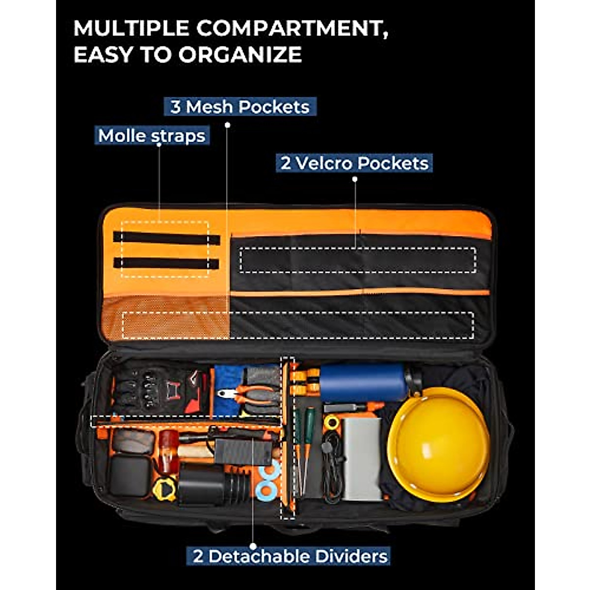 ISSYAUTO Under Seat Storage Bag for F150 F250 SuperCrew Cab, Ram Crew Cab, Full Size Trucks Under Seat Organizer with Detachable Dividers