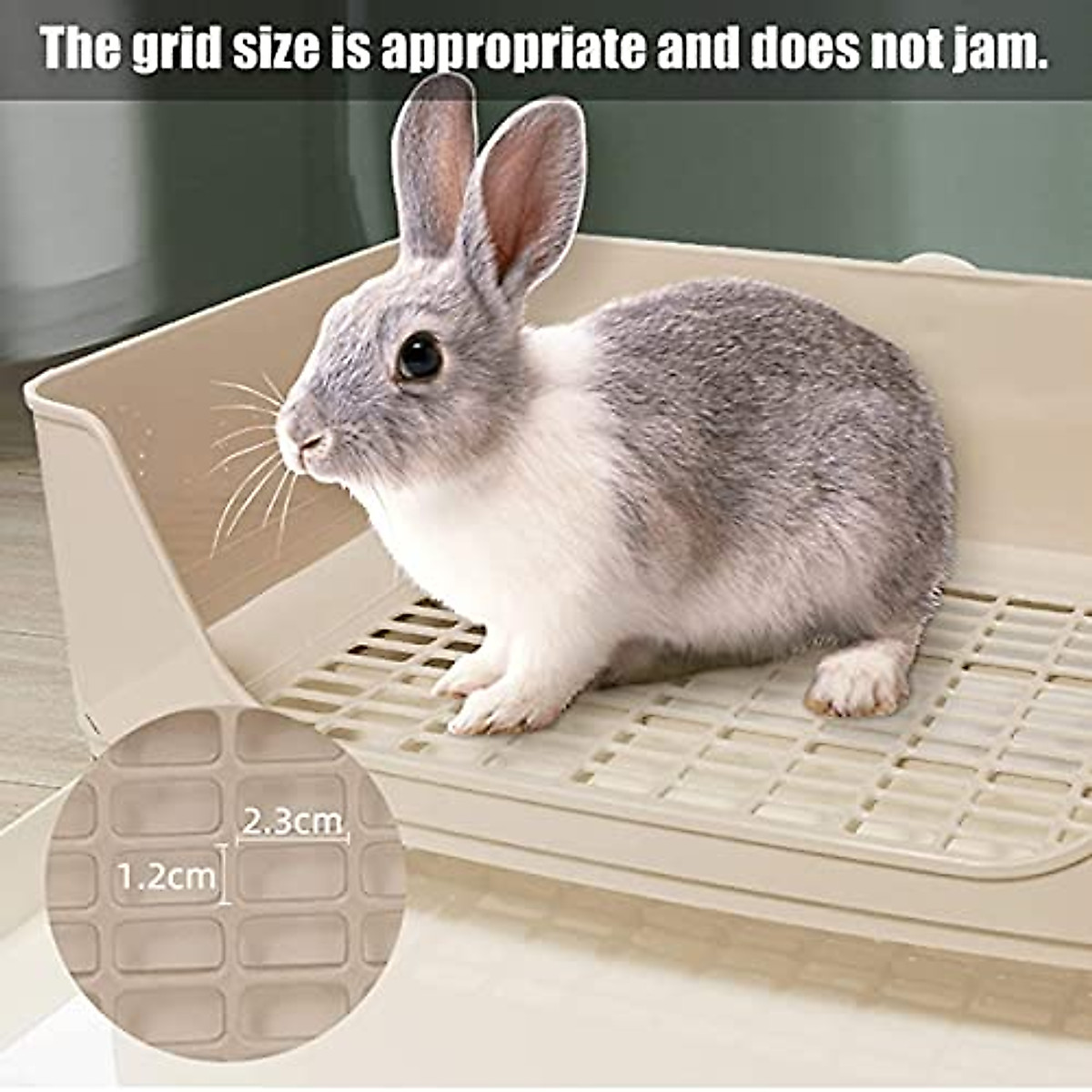 Hamiledyi Large Rabbit Litter Box Trainer, Bunny Potty Corner Toilet with Drawer Bigger Pet Pan for Adult Guinea Pigs, Ferret, Chinchilla, Galesaur, Small Animals