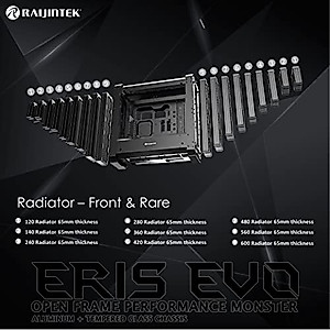 RAIJINTEK ERIS EVO, EEB/EATX case with Tempered Glass Side Panel, Maximum CPU Cooler Height up to 170 mm, Supports up to 5×2.5" HDD or 5×2.5" HDD/SSD