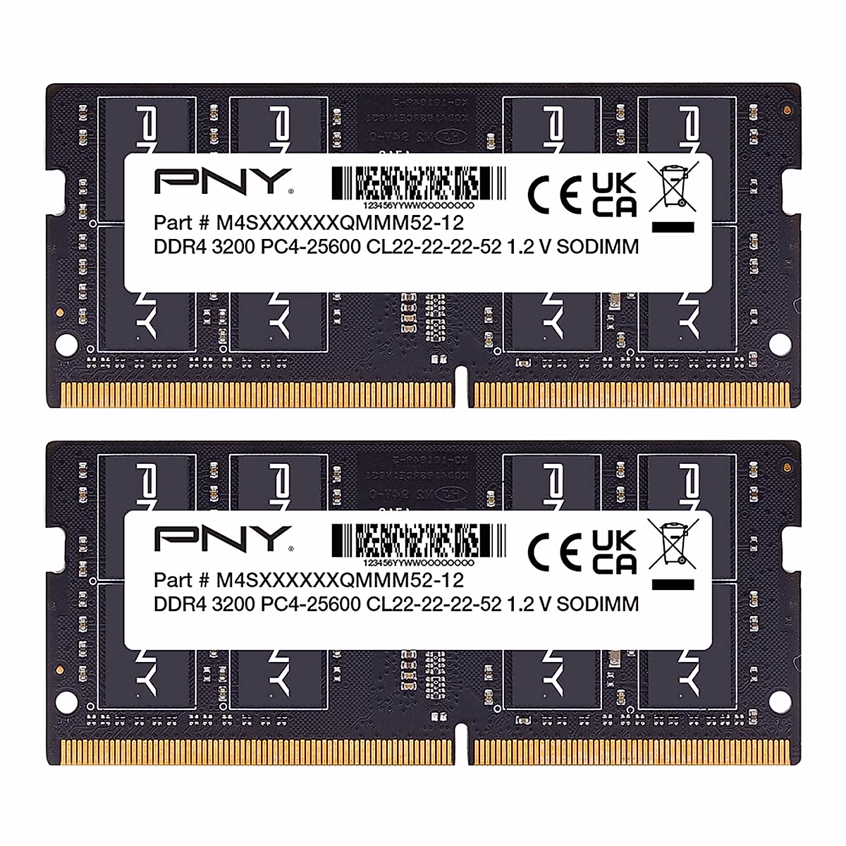 PNY Performance 32GB (2x16GB) DDR4 DRAM 3200MHz (PC4-25600) CL22 (Compatible with 2933MHz, 2666MHz, 2400MHz or 2133MHz) 1.2V Notebook/Laptop (SODIMM) Computer Memory Kit – MN32GK2D43200-TB