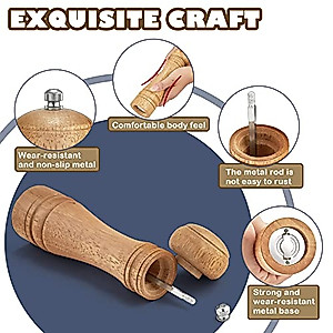 Refillable 8In Pepper Mills, HaSteeL Wooden Salt and Pepper Grinder Set with Adjustable Ceramic Rotor, Manual Spicy Shaker Grinding for Kitchen Restaurant Barbecue, 2 Grinders & Brush