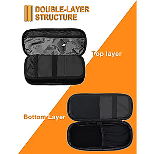 CHELVVG Protective Stethoscope Case, Stethoscope Carrying Bag Travel Case fits for 3M Littmann, Omron, ADC, MDF Stethoscopes with Extra Room for Nurse Accessories, Black