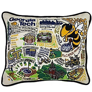 Catstudio Georgia Tech Collegiate Embroidered Decorative Throw Pillow