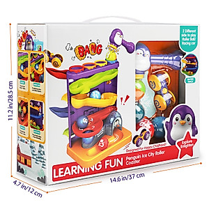 Toddler Toys for 1 2 3 Year Old Boys Girls, 2 in 1 Pound Balls Toy & Car Ramp Race Track, Early Development Educational Learning Toys Gifts for Baby 12-36 Months