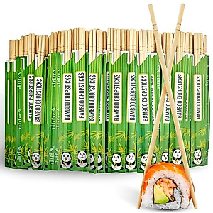 Stock Your Home Disposable Bamboo Chopsticks, Bulk Chopsticks (50 Count), Separated Bamboo Chop Sticks for Sushi, Chinese, Japanese, and Asian Food, Smooth Wooden Chopsticks, Disposable Chopsticks