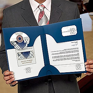 Smead Lockit Two-Pocket Heavyweight Folder, Letter Size, Dark Blue, 25 per Box (87982)