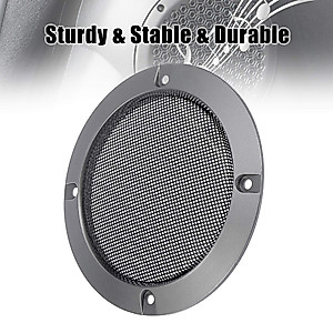 X AUTOHAUX 2pcs 3" Titanium Tone Audio Speaker Cover Mesh Subwoofer Grill Horn Glossy Guard Protector